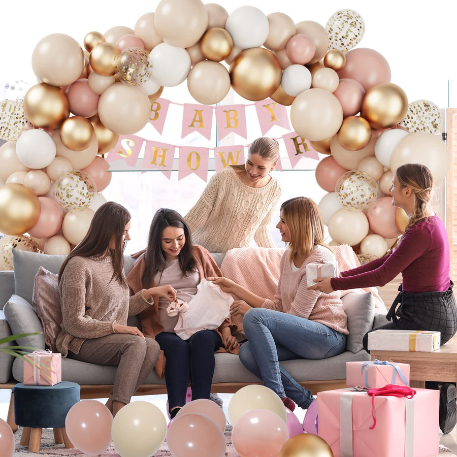 Vintage Gold Balloon Chain Wedding Party Birthday Arch Latex Balloons