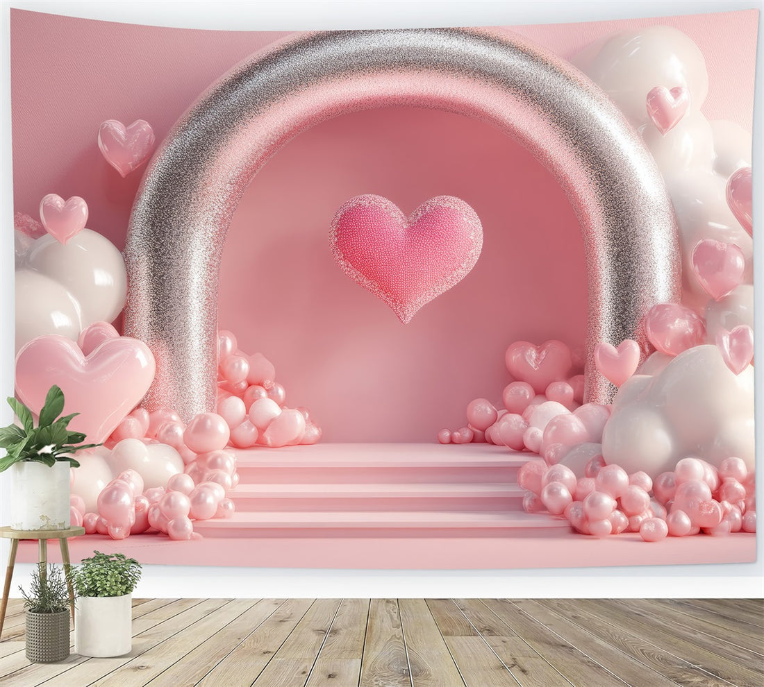 Valentine Backdrop Ideas Romantic Glitter Arch Heart Backdrop UK BRP1-