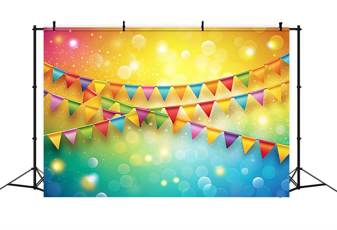 Carnival Backdrop Rainbow Pennant Garland Festival Backdrop UK BRP1-20