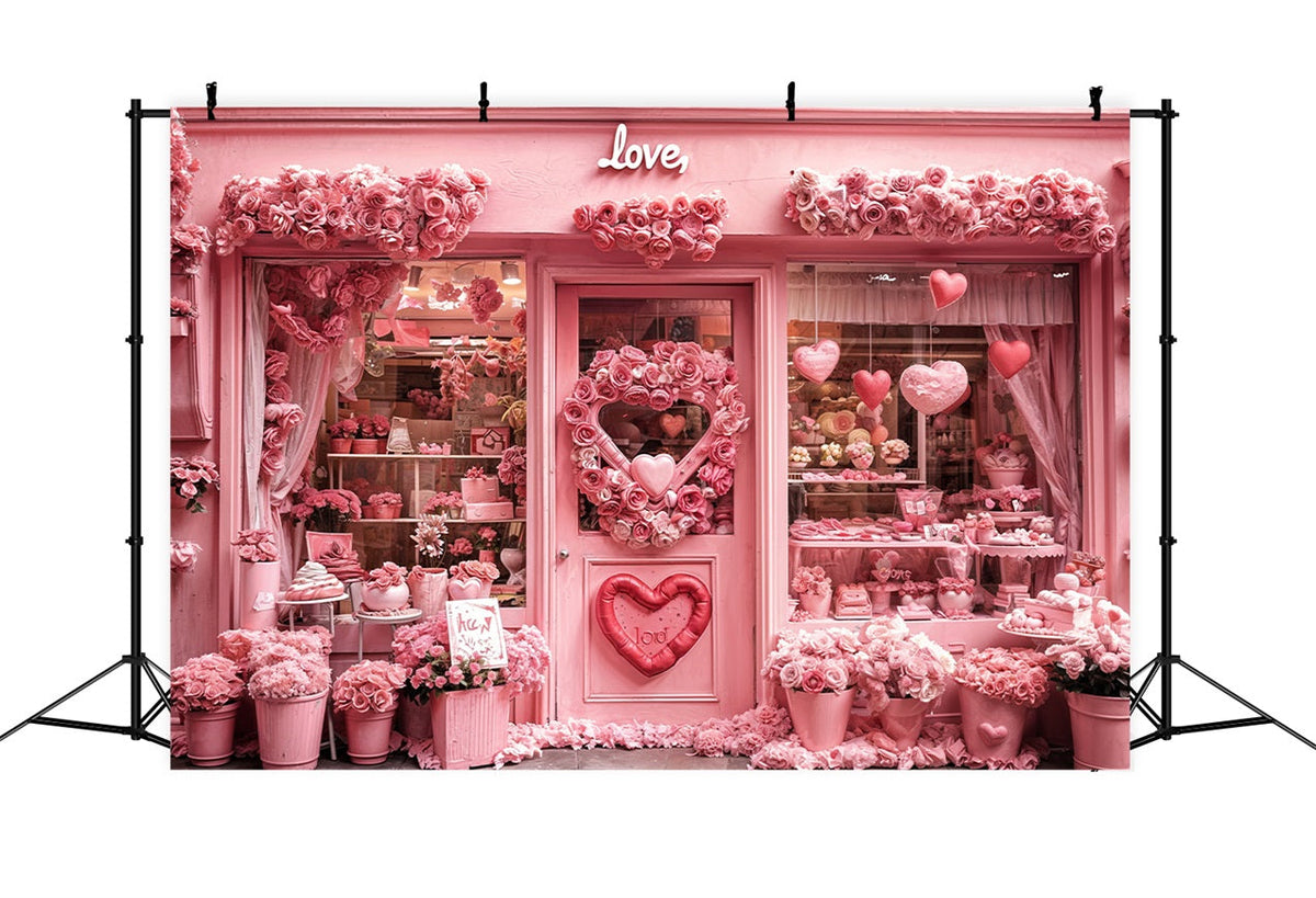 Valentine's Day Backdrop Ideas Flower Shop Wreath Backdrop UK BRP11-38