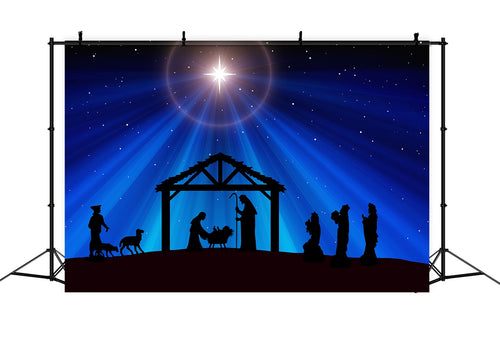 Nativity Scene Backdrop Holy Bethlehem Star Manger Backdrop UK BRP12-4