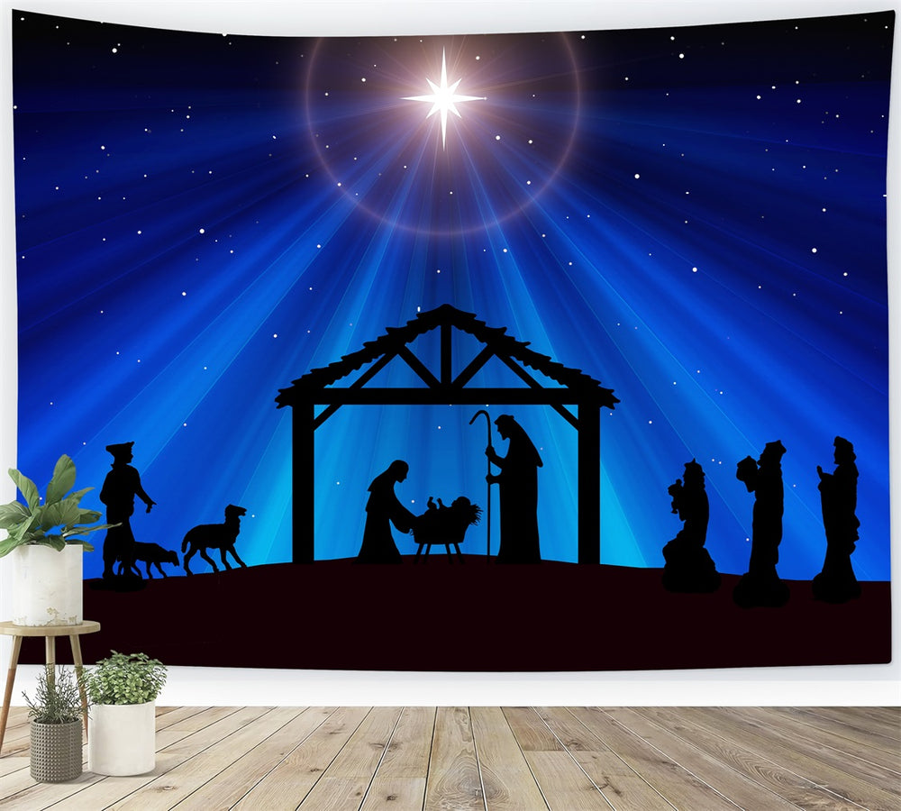 Nativity Scene Backdrop Holy Bethlehem Star Manger Backdrop UK BRP12-4
