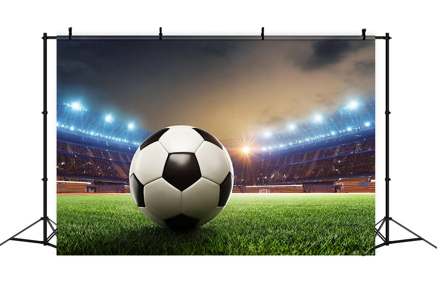 Sports Stadium Backdrop Close-Up Footballl Lights Backdrop UK BRP12-58