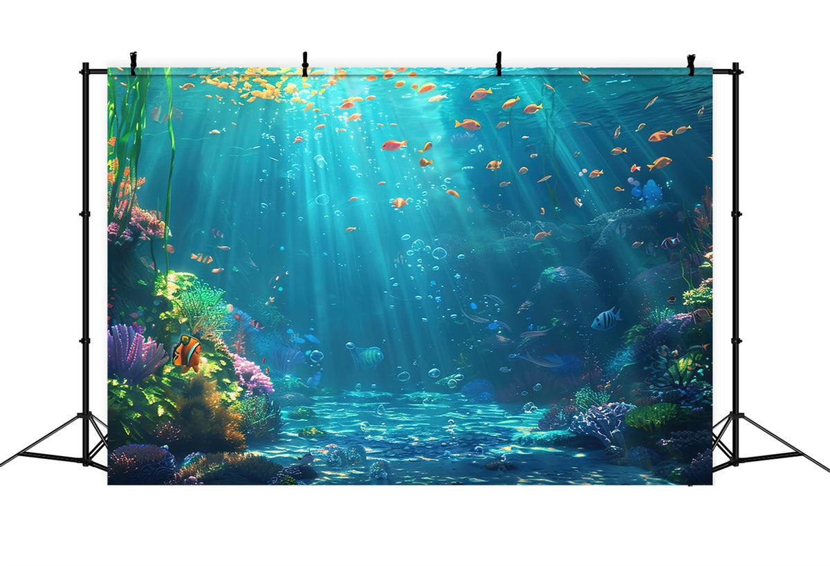 Mermaid Backdrop Diy Underwater Ravine Aquatic Plants Backdrop UK BRP1