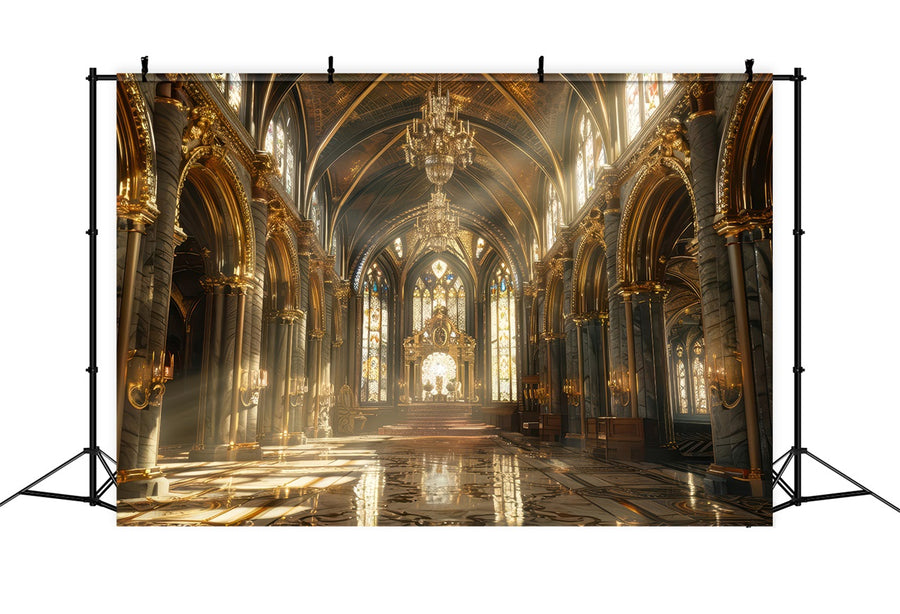 Architecture Backdrop Gothic Cathedral Golden Arches Backdrop UK BRP12