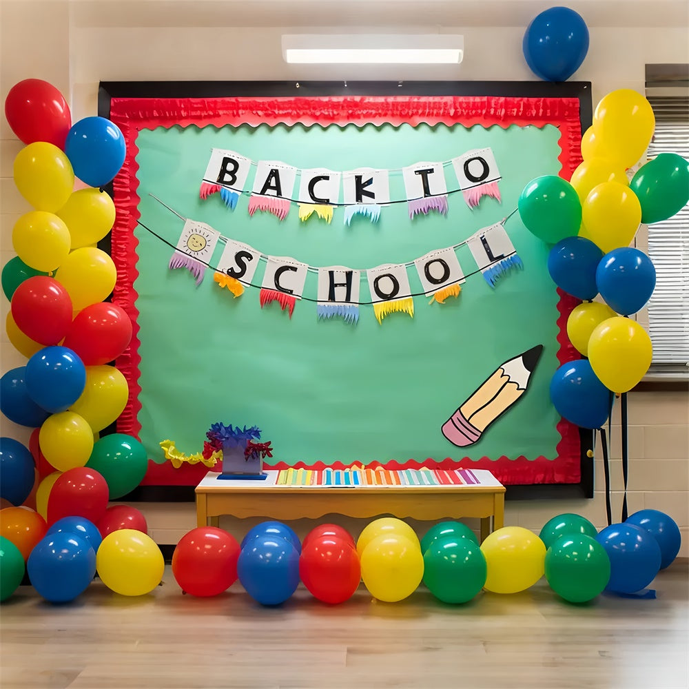 Back to School Colorful Classroom Backdrop UK BRP7-183 – Dbackdropcouk