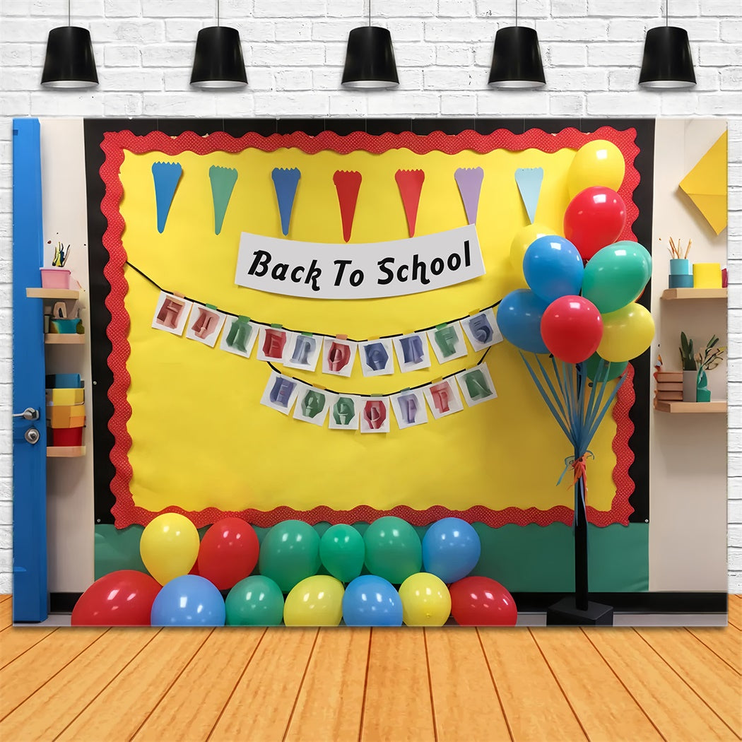 Welcome Back to School Party Backdrop UK BRP7-190 – Dbackdropcouk