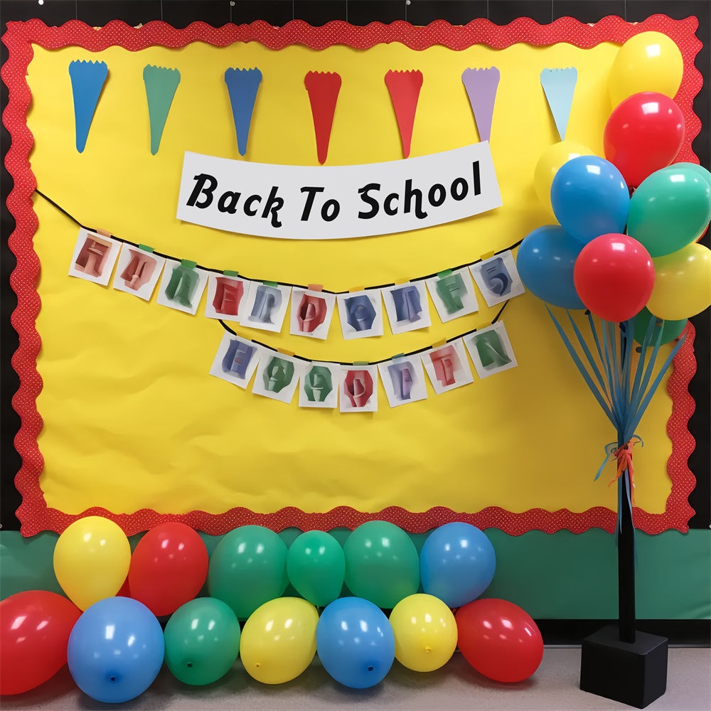 Welcome Back to School Party Backdrop UK BRP7-190 – Dbackdropcouk