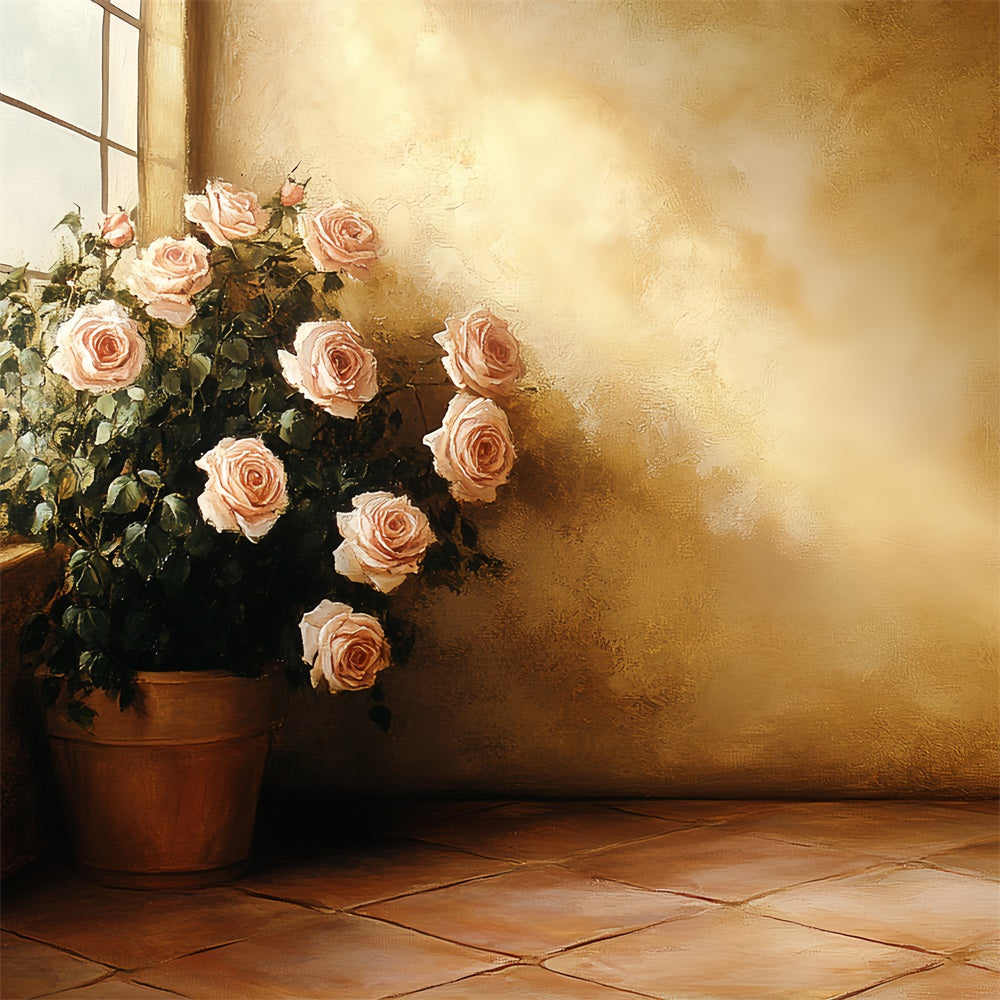 Vintage Backdrops Sunlight Roses Corner Backdrop UK CSH4-279