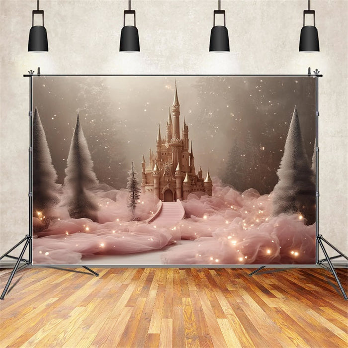 Castle Photography Backdrop Soft Tulle Path Forest Backdrop UK CSH4-35