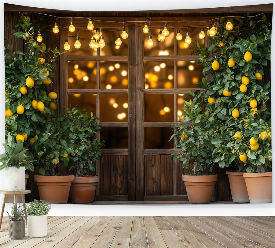 Lemon Backdrop Lemon Tree Lights Summer Backdrop UK CSH5-123