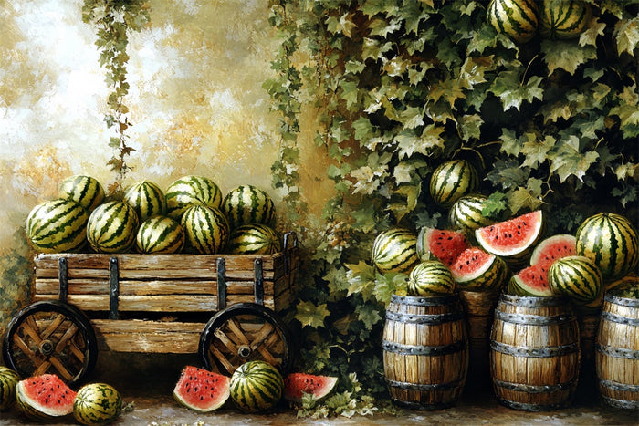 Watermelon Photo Backdrop Vintage Fruit Stand Summer Backdrops UK CSH5
