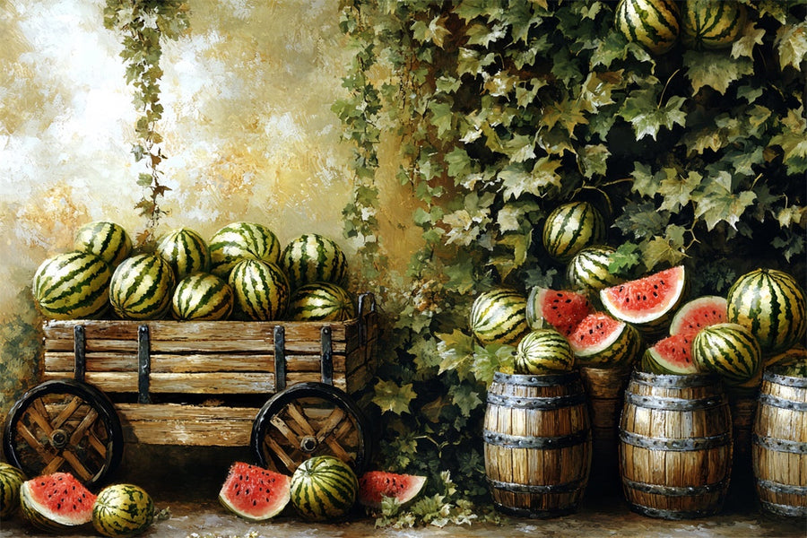 Watermelon Photo Backdrop Vintage Fruit Stand Summer Backdrops UK CSH5