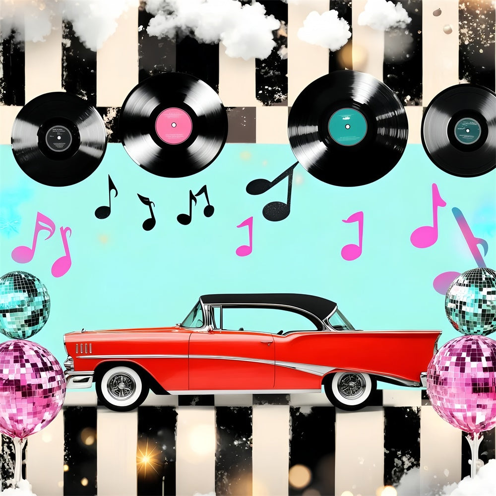 80s Photography Backdrop Retro Vinyl Records Vintage Backdrops UK GQ4-