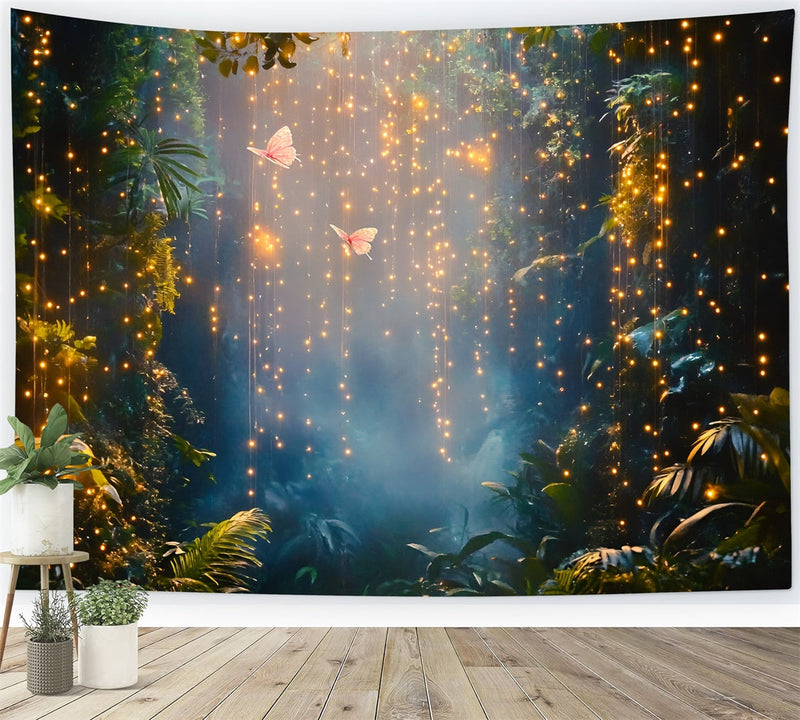Magical Forest Backdrop Sparkling Rainfall Forest Summer Backdrop UK G