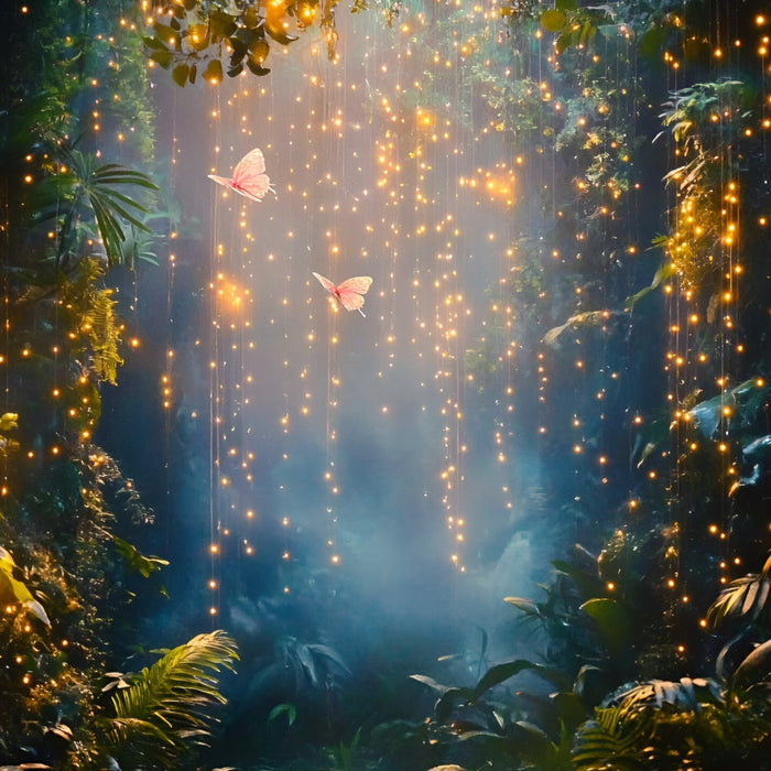 Magical Forest Backdrop Sparkling Rainfall Forest Summer Backdrop UK G