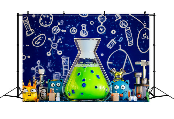 Chemistry Backdrop Cartoon Monster Science Experiment Setup Back To Sc