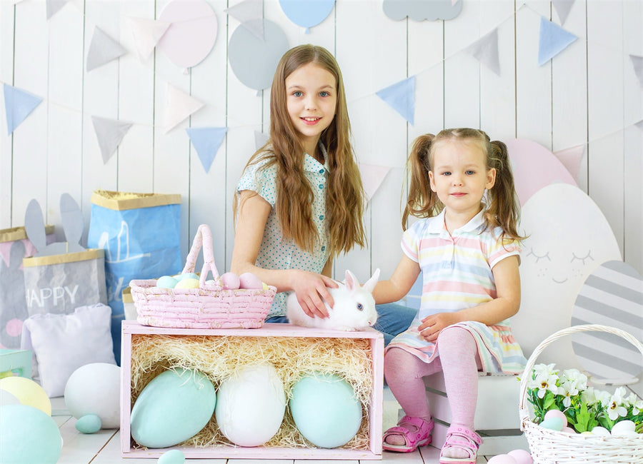 Morandi Colors Easter Eggs Wooden Board Backdrops M1-15