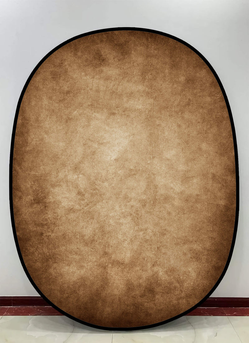 Collapsible Abstract Dark/Light Brown Double-sided Backdrop 5x6.5ft M1