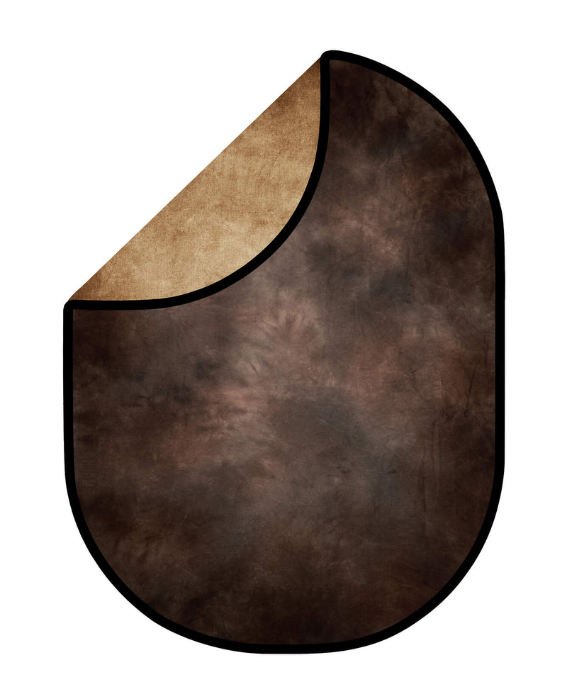 Collapsible Abstract Dark/Light Brown Double-sided Backdrop 5x6.5ft M1