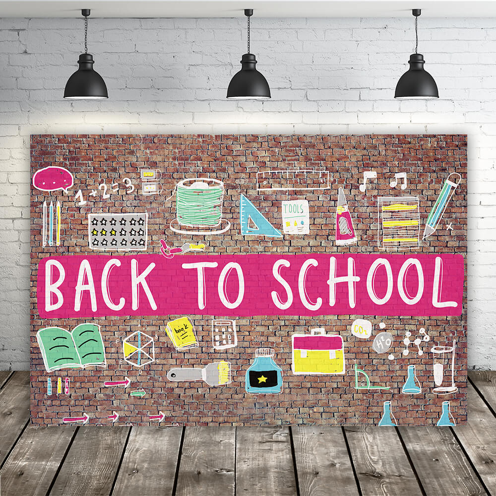 Brick Wall Back to School Photography Backdrop RR6-26 – Dbackdropcouk