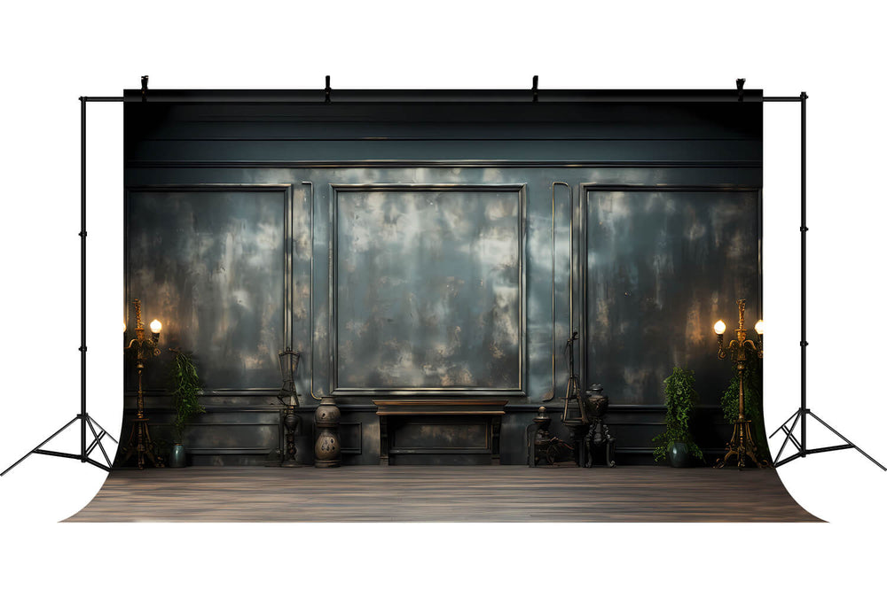 Old Dark Retro Wall Wooden Floor Backdrop UK RR6-78