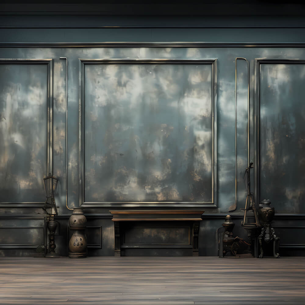 Old Dark Retro Wall Wooden Floor Backdrop UK RR6-78 – Dbackdropcouk