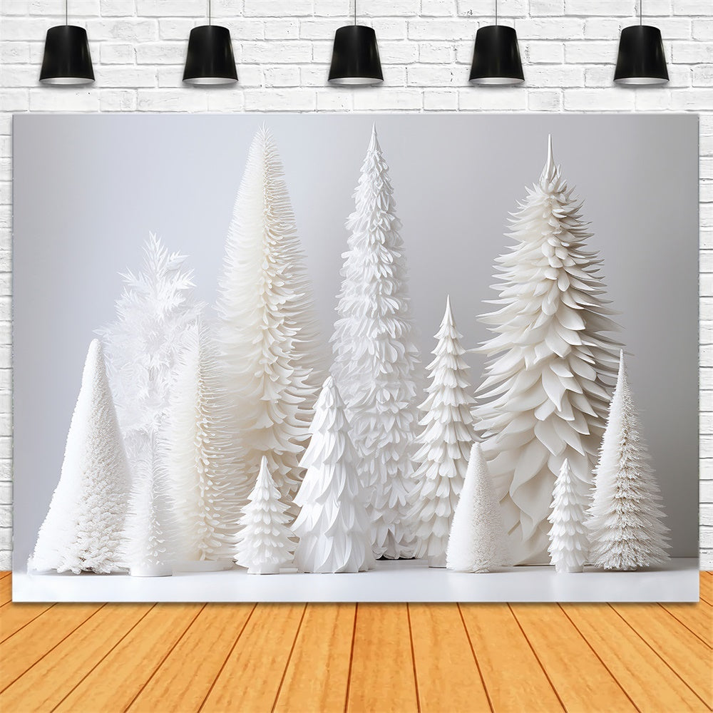 White Christmas Tree Photography Backdrop UK RR7-734 – Dbackdropcouk