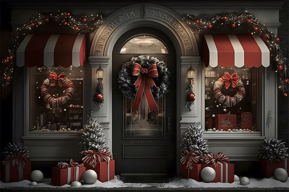 Christmas Festive Shop Window Gifts Backdrop UK RR8-140 – Dbackdropcouk