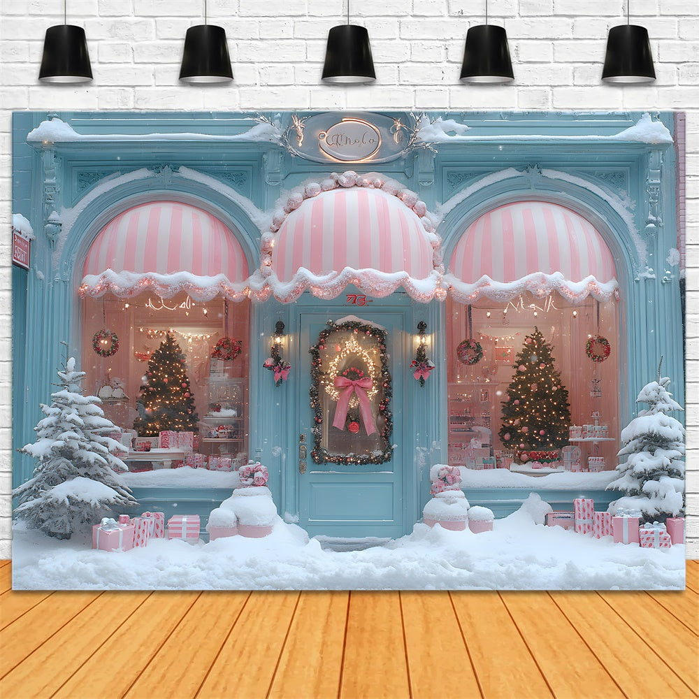Christmas Whimsical Candy Storefront Backdrop UK RR8-150 – Dbackdropcouk