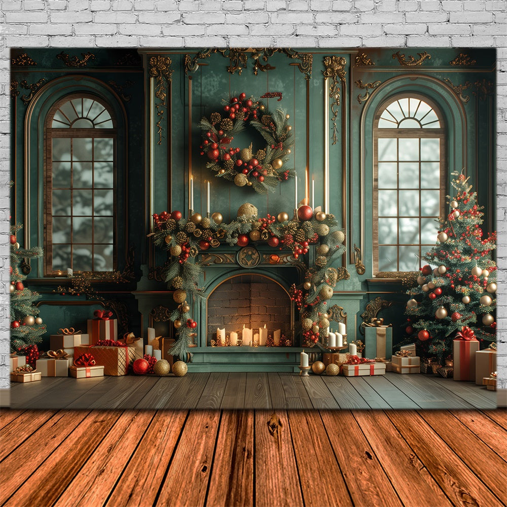 Christmas Grand Regal Living Room Backdrop UK RR8-170 – Dbackdropcouk