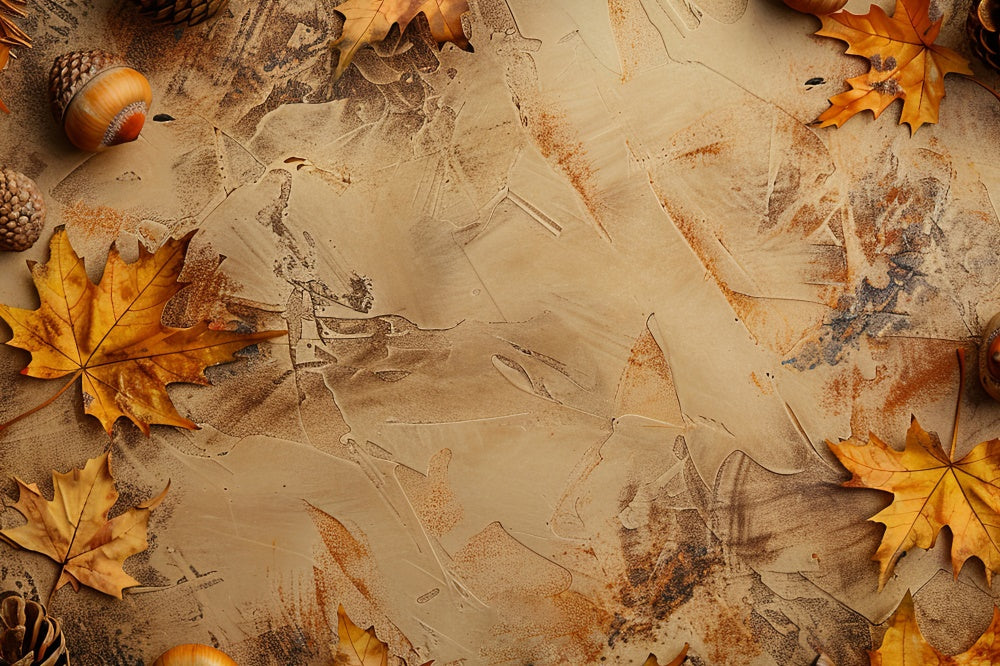 Rustic Autumn Leaves on Textured Floor Backdrop UK RR8-280 – Dbackdropcouk