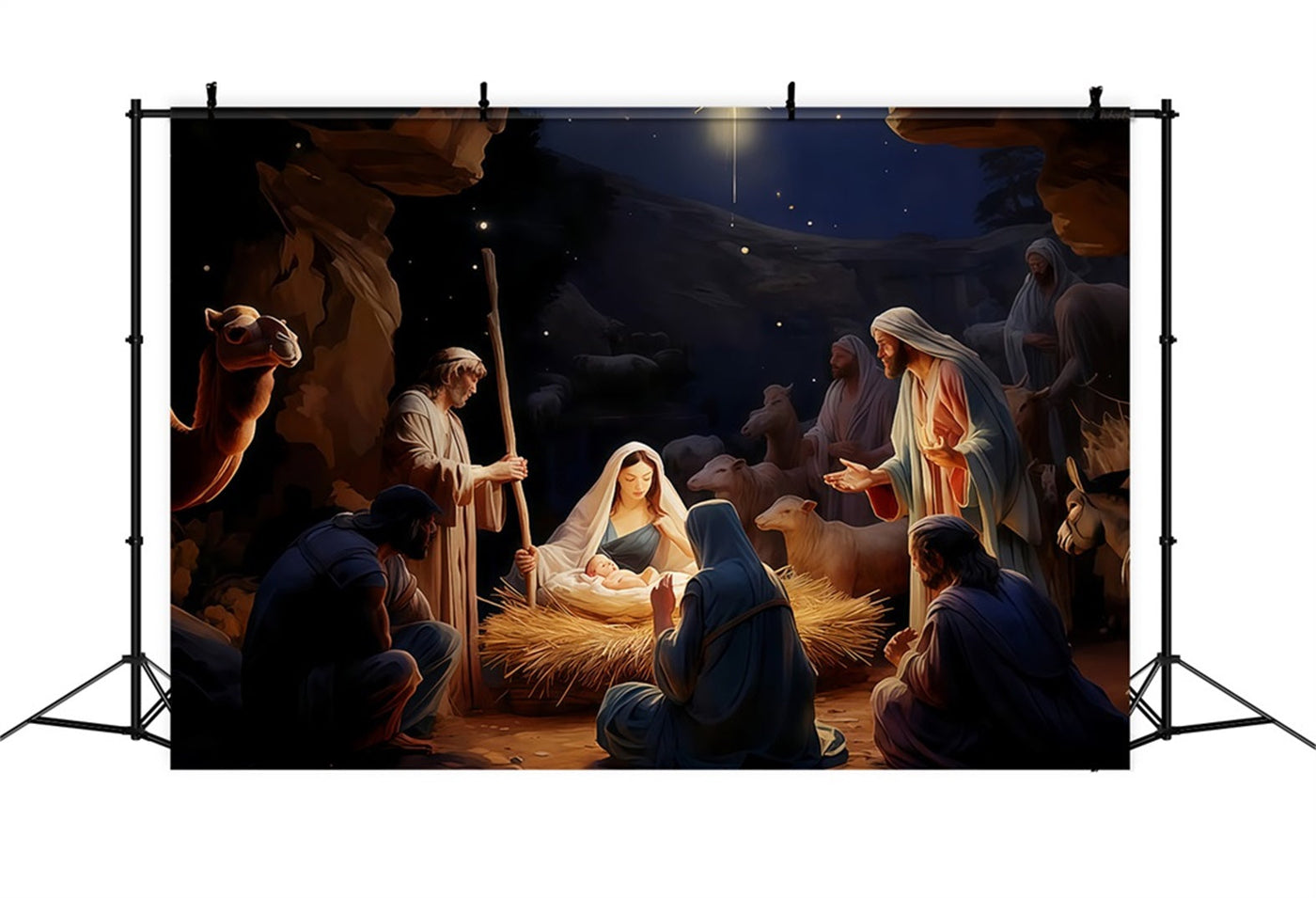 Nativity Backdrop Holy Family Nativity Night Christmas Photography Bac