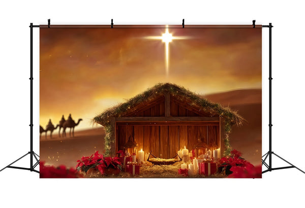 Nativity Backdrop Manger Star Desert Glow Christmas Photo Backdrops UK