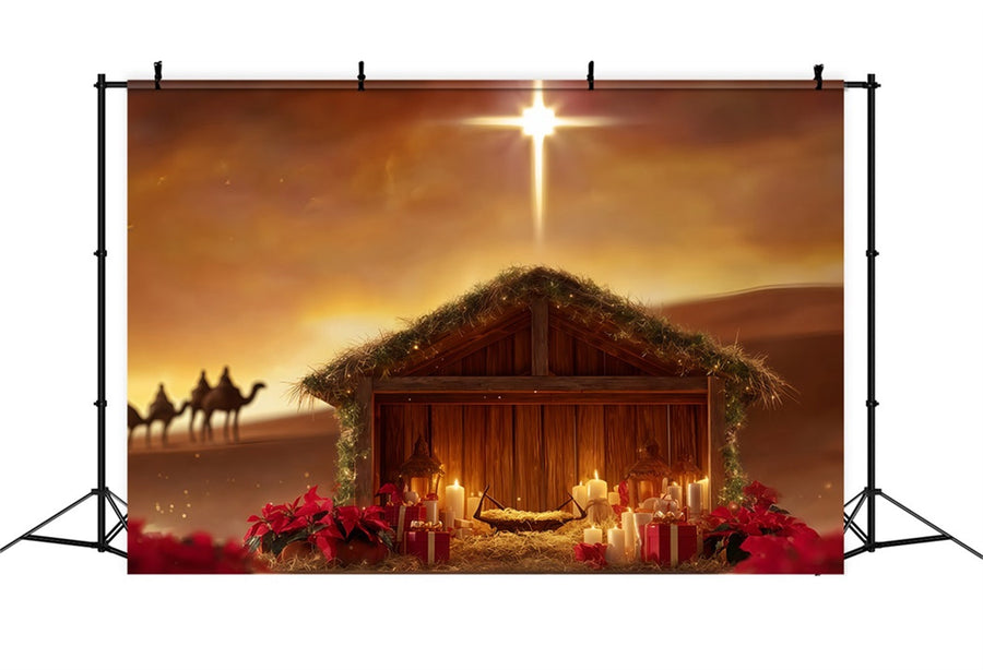 Nativity Backdrop Manger Star Desert Glow Christmas Photo Backdrops UK