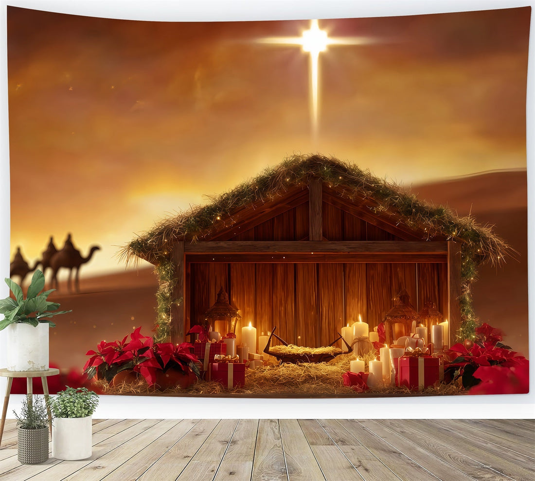 Nativity Backdrop Manger Star Desert Glow Christmas Photo Backdrops UK