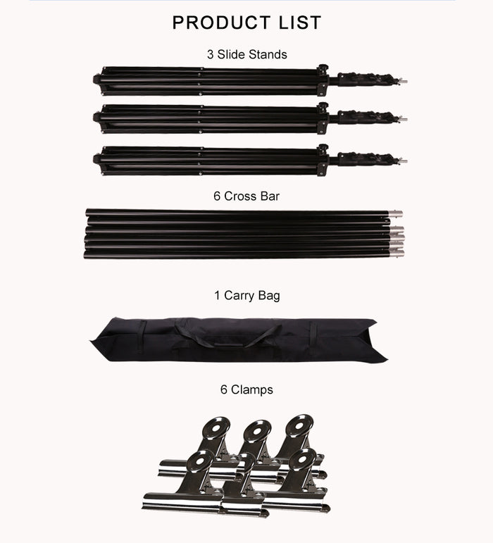 UK 20x10FT Backdrop Stands Adjustable Background Prop Support System B