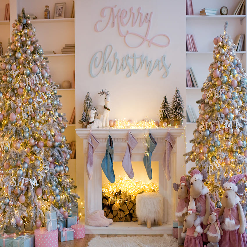 Merry Christmas Stocks Decoration Backdrop D981 – Dbackdropcouk