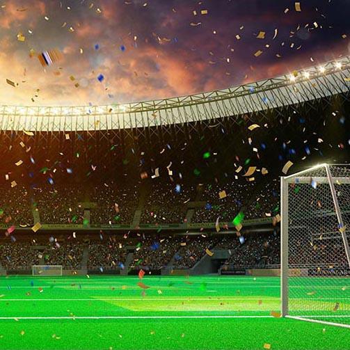 Football Field Evening Stadium Championship Win Confetti Tinsel Backdr ...