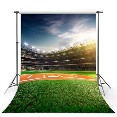 Baseball Field Green Photo Booth Backdrop UK G-311