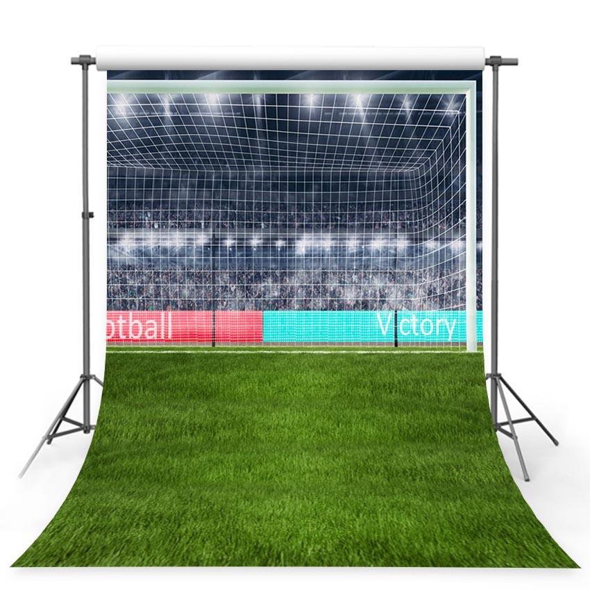 Football Goal Net Green Grass Lawn Sport Photo Backdrop UK G-361 ...