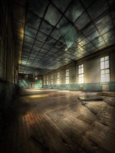 Retro Gym Building Interior Photo backdrop uk GA-7