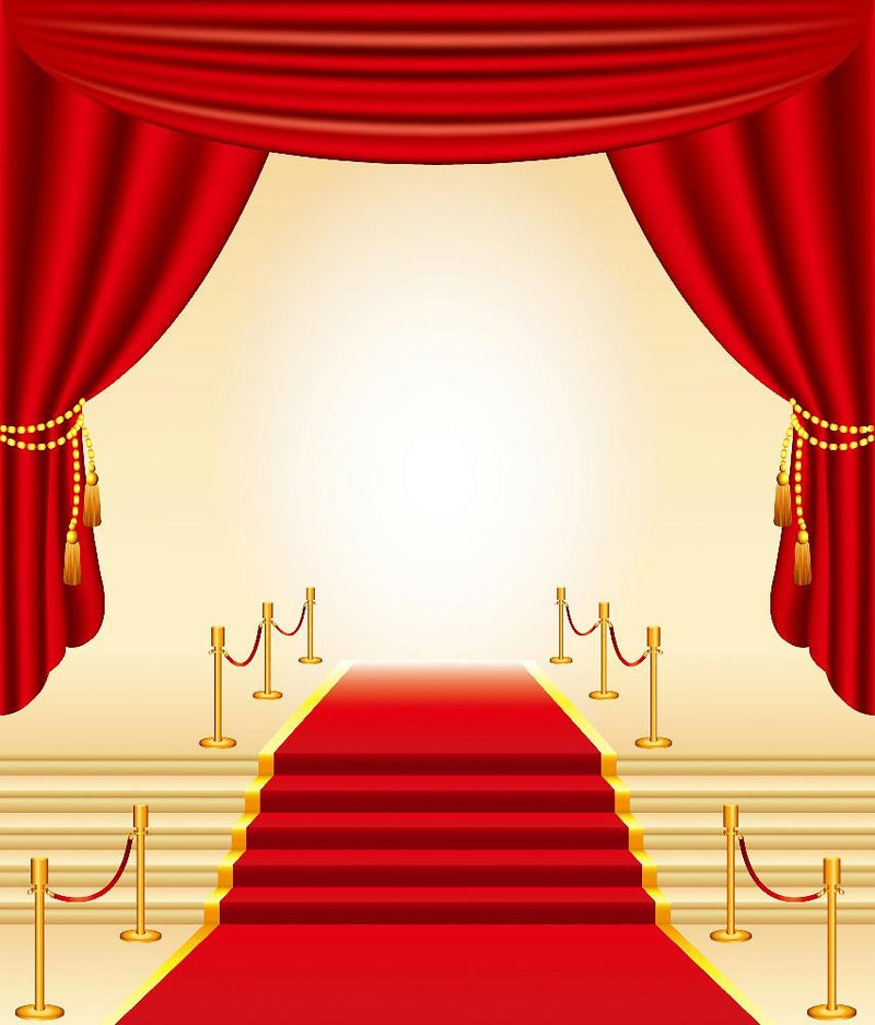 Red Carpet Hollywood Theme Stage Backdrop UK for Photography DBD-19430