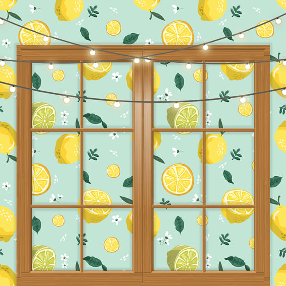 Lemon Window Summer Photography Backdrop UK M-33 – Dbackdropcouk