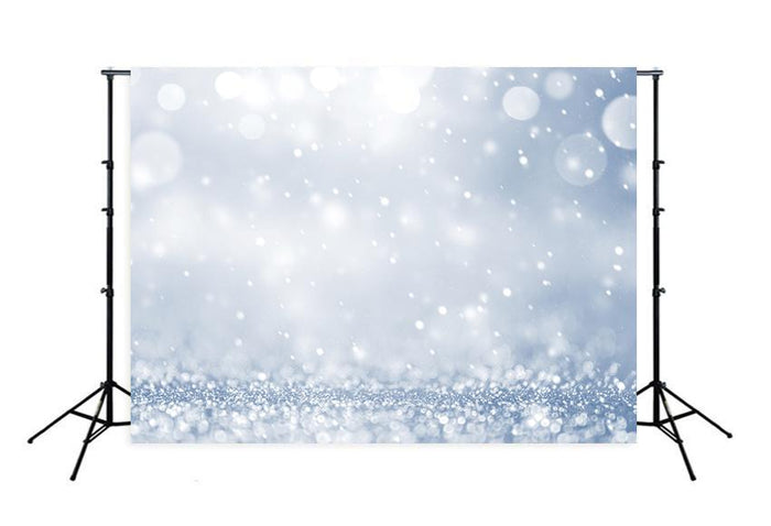Slivery Glitter Bokeh White Photo Studio Backdrop UK M128