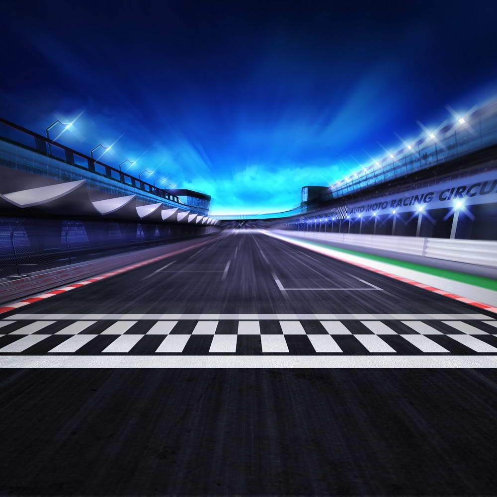 Race Track Finish Line Night Scene Racing Competition Photo Backdrop U ...