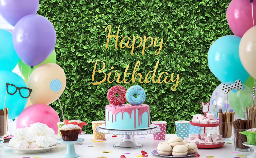 Green Leaves Wall Birthday Photo Backdrop TKH1550 – Dbackdropcouk