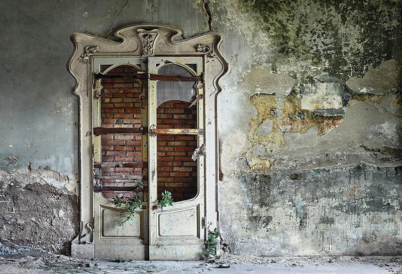 Broken Door Dust Grunge Wall Backdrop UK for Photo Studio LV-816